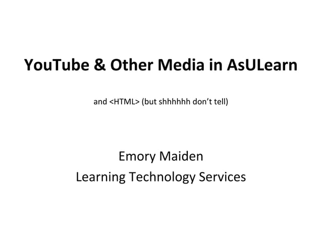 Embedding Media in CMS | PPT