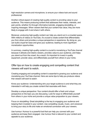 step by step process to monetize youtube channel in one month | PDF