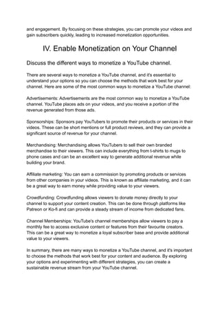 step by step process to monetize youtube channel in one month | PDF