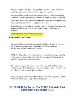 Youtube Real Estate Marketing Special Report | PDF