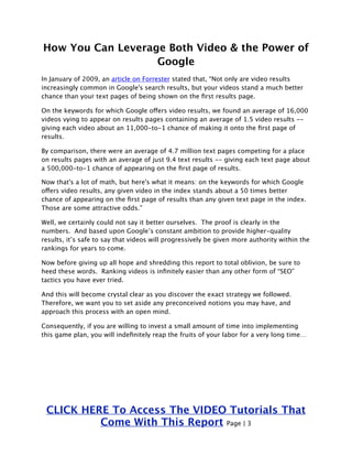 Youtube Real Estate Marketing Special Report | PDF