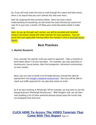 Youtube Real Estate Marketing Special Report | PDF