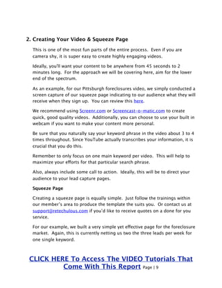 Youtube Real Estate Marketing Special Report | PDF