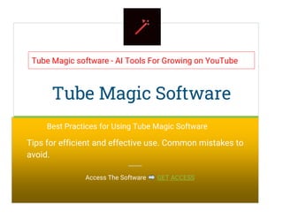 Tube Magic Software | Youtube Software | Best AI Tool For Growing ...