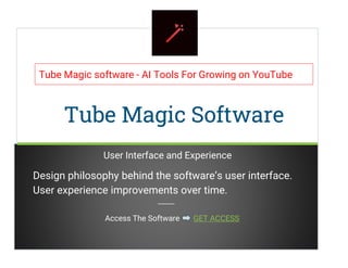 Tube Magic Software | Youtube Software | Best AI Tool For Growing ...