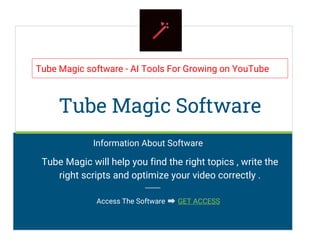 Tube Magic Software | Youtube Software | Best AI Tool For Growing ...