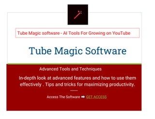 Tube Magic Software | Youtube Software | Best AI Tool For Growing ...