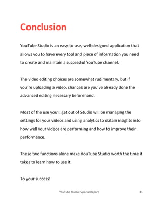 Youtube studio complete study | PDF