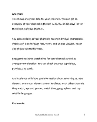 Youtube studio complete study | PDF