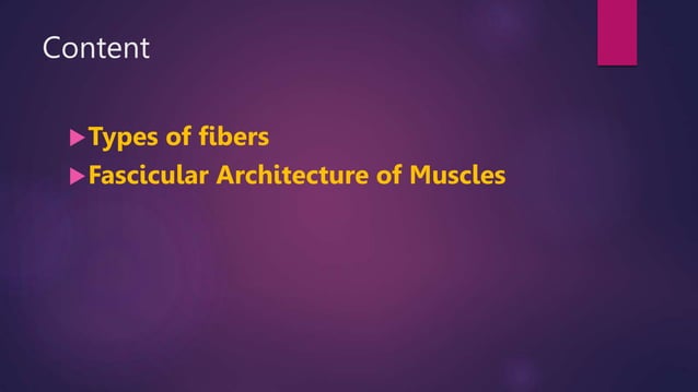 Types of fibers |slow and fast fibers| , fascicular architecture of ...