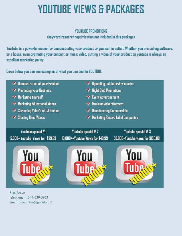 Youtube views package | PDF | Free Download