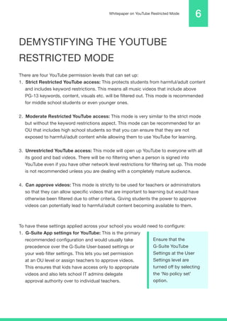 Best Practices for Configuring YouTube Restricted Mode | PDF