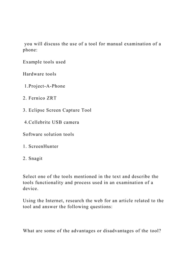 you will discuss the use of a tool for manual examination of a .docx