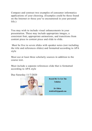 you will prepare a PowerPoint presentation on the consumer infor.docx
