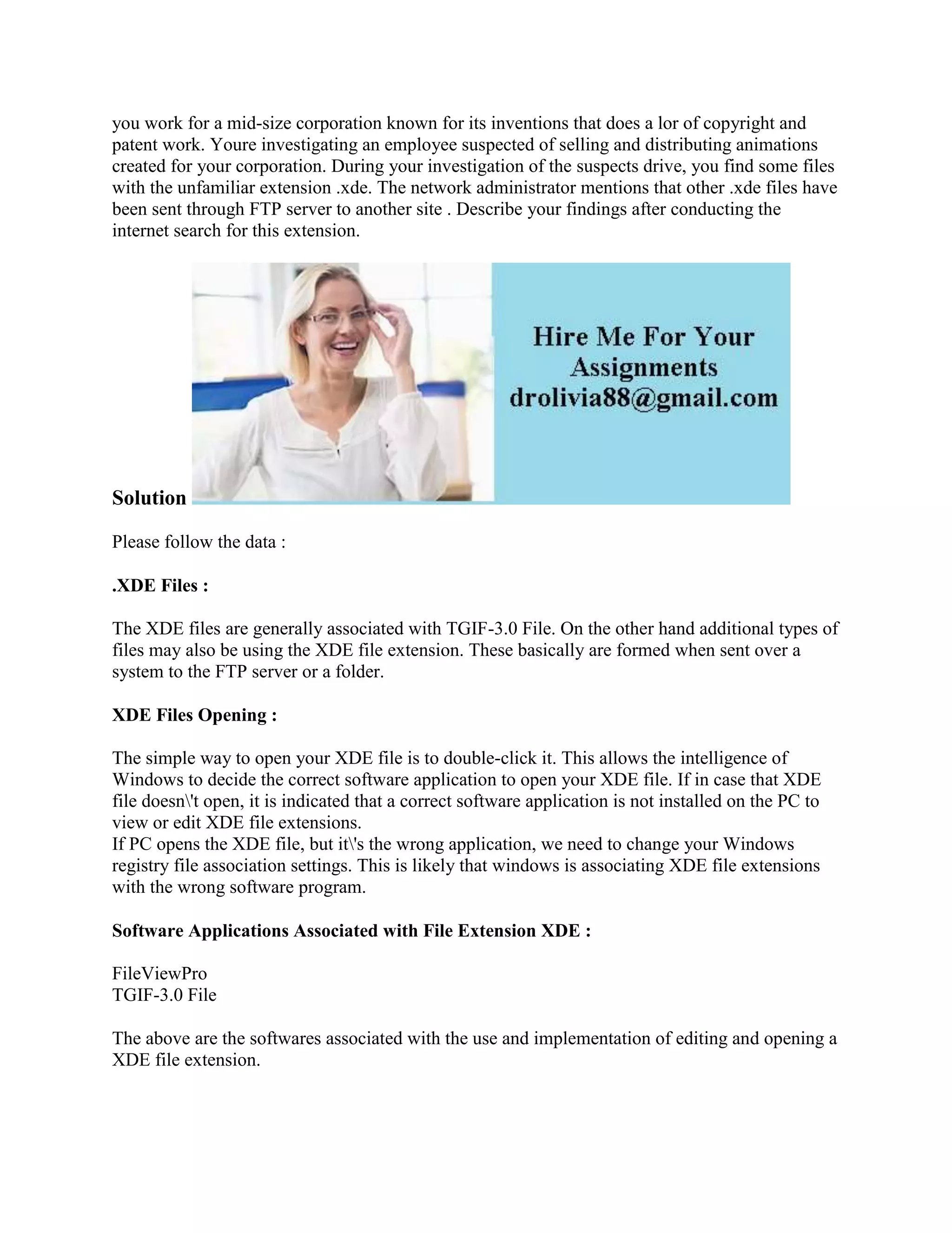 you work for a mid-size corporation known for its inventions that does.docx