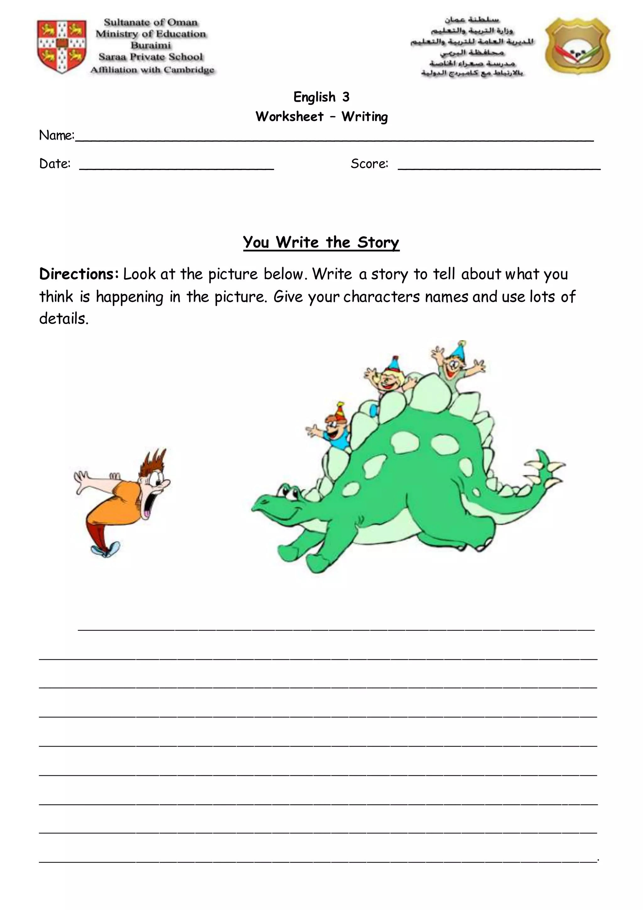 Writing worksheet - You write the story | DOCX | Freelance Writing ...