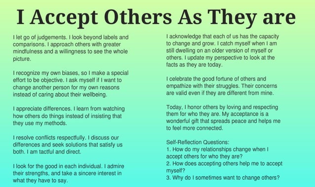 I Accept Others As They are | PDF