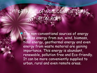Conventional and non Conventional Resources | PPT