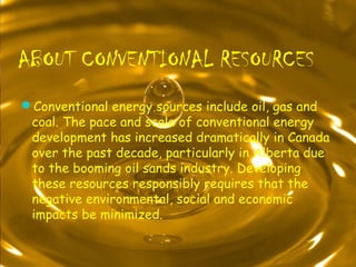 Conventional and non Conventional Resources | PPT