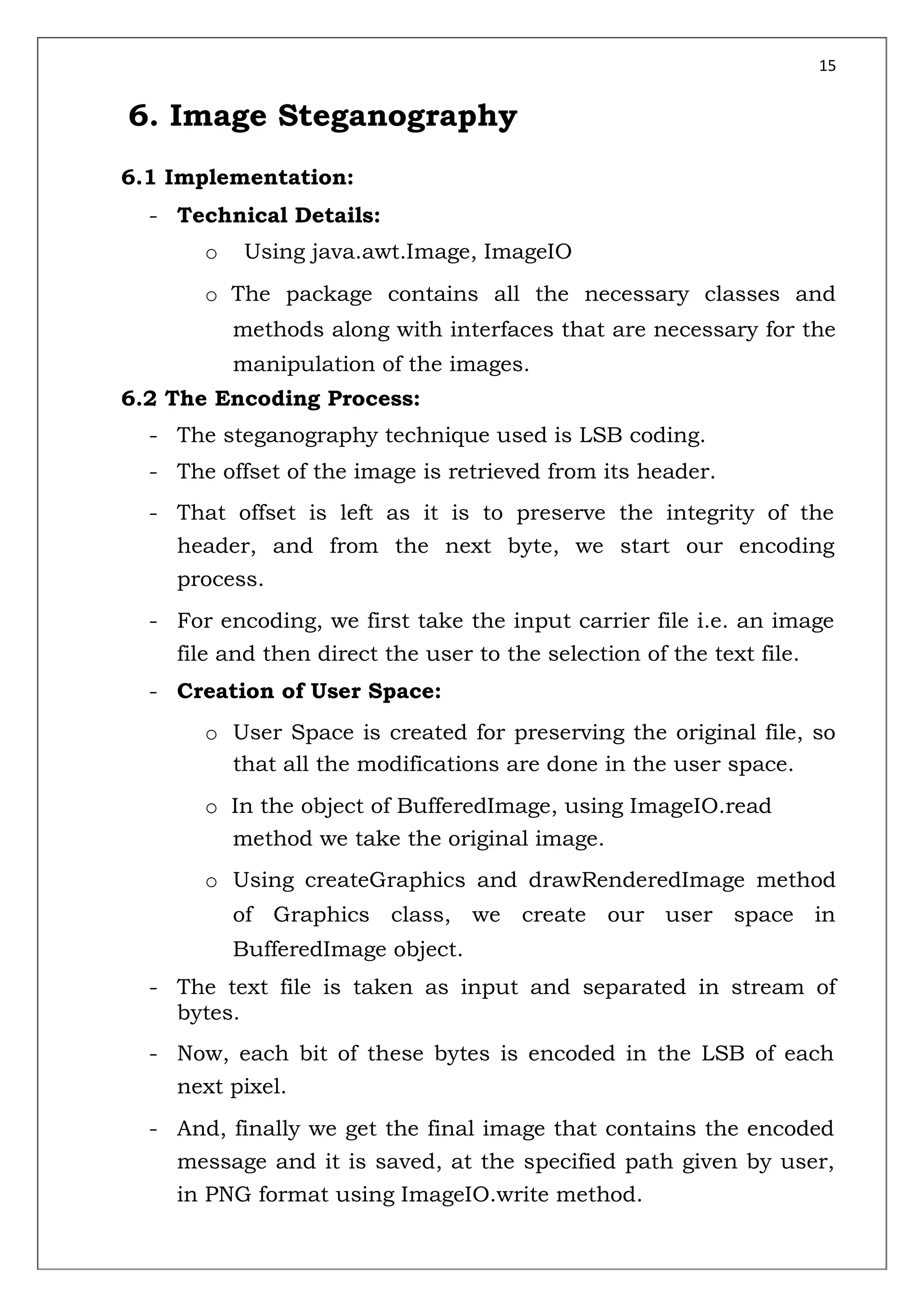 IMAGE STEGANOGRAPHY JAVA PROJECT SYNOPSIS | PDF