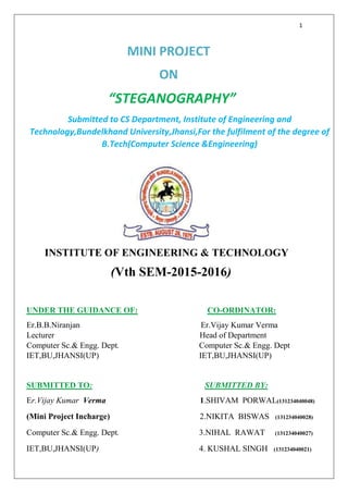 IMAGE STEGANOGRAPHY JAVA PROJECT SYNOPSIS | PDF