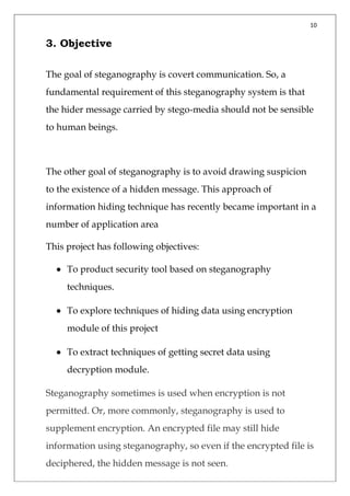 IMAGE STEGANOGRAPHY JAVA PROJECT SYNOPSIS | PDF