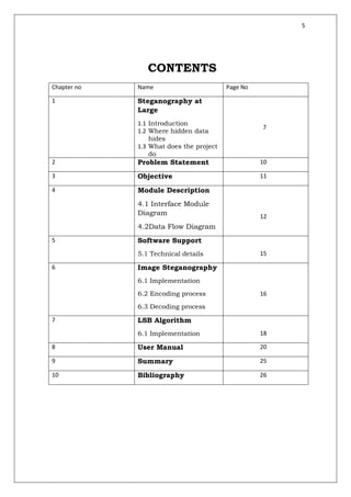 IMAGE STEGANOGRAPHY JAVA PROJECT SYNOPSIS | PDF