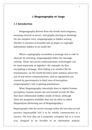 IMAGE STEGANOGRAPHY JAVA PROJECT SYNOPSIS | PDF
