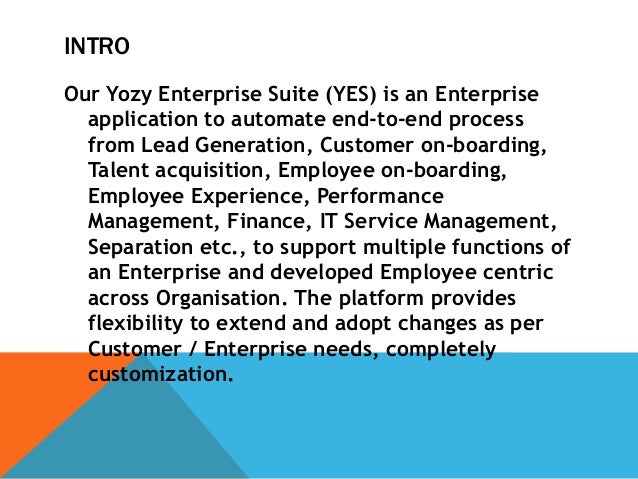 Enterprise Management Platform | Yozy Enterprise Suite | PPT