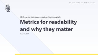 Metrics for Readability and Why they Matter | PPT