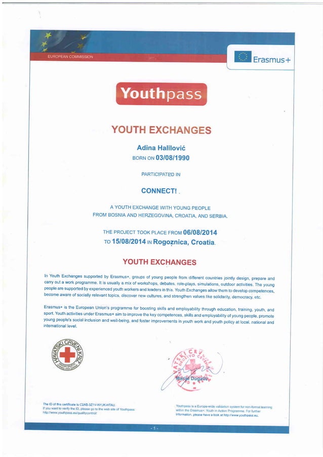 Youthpass for Youth Exchange "Connect" Croatia | PDF