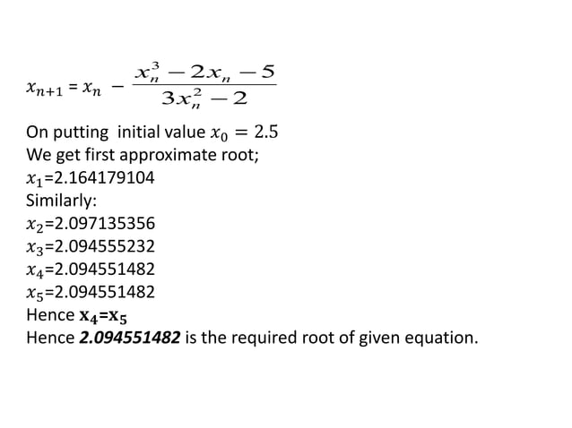 newton raphson method | PPTX | Physics | Science