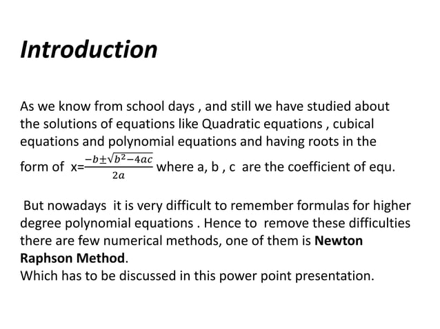 newton raphson method | PPTX | Physics | Science