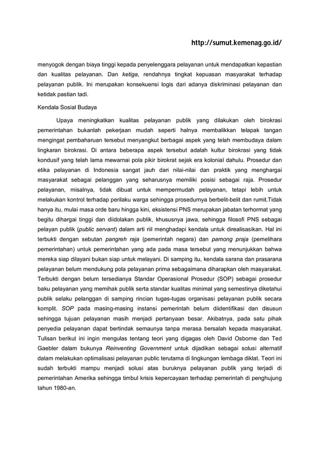 reinventing government dalam pemikiran David Osborne & Ted Gaebler | PDF