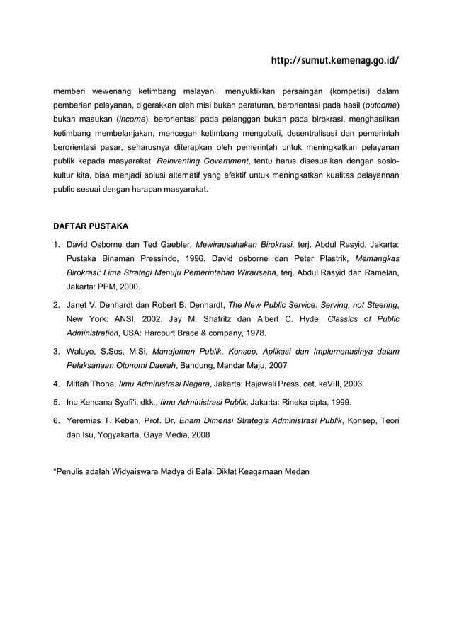 reinventing government dalam pemikiran David Osborne & Ted Gaebler | PDF