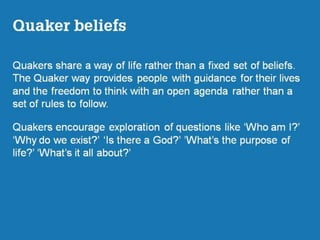 Young peoples Guide To The Quakers Power Point | PPTX