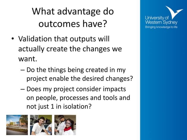 Outputs, outcomes and benefits | PPTX | Business | Business and Finance