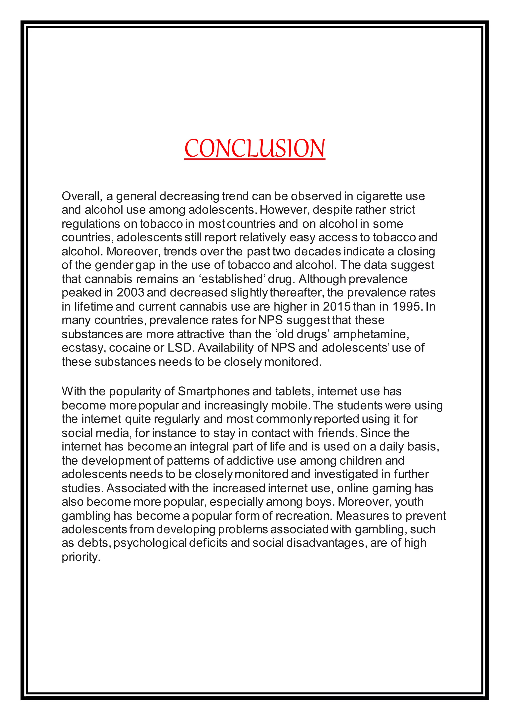 bio investigatory project on addiction class xii | DOCX