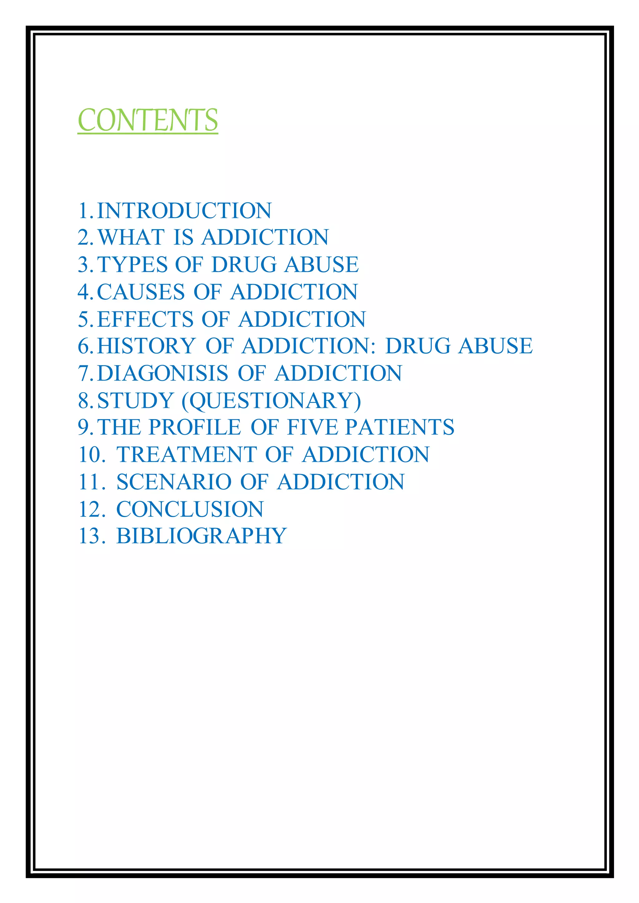 bio investigatory project on addiction class xii | DOCX