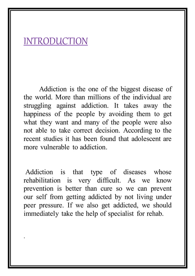 bio investigatory project on addiction class xii | DOCX | Illegal Drugs ...