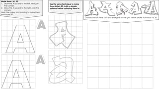 3d lettering worksheets exercise - for ks3 | PPT