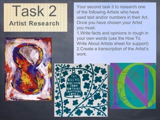 Yr10 Art Typography 2015 | PPT