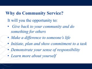 Yr 10 community service powerpoint 2020 | PPTX | Education