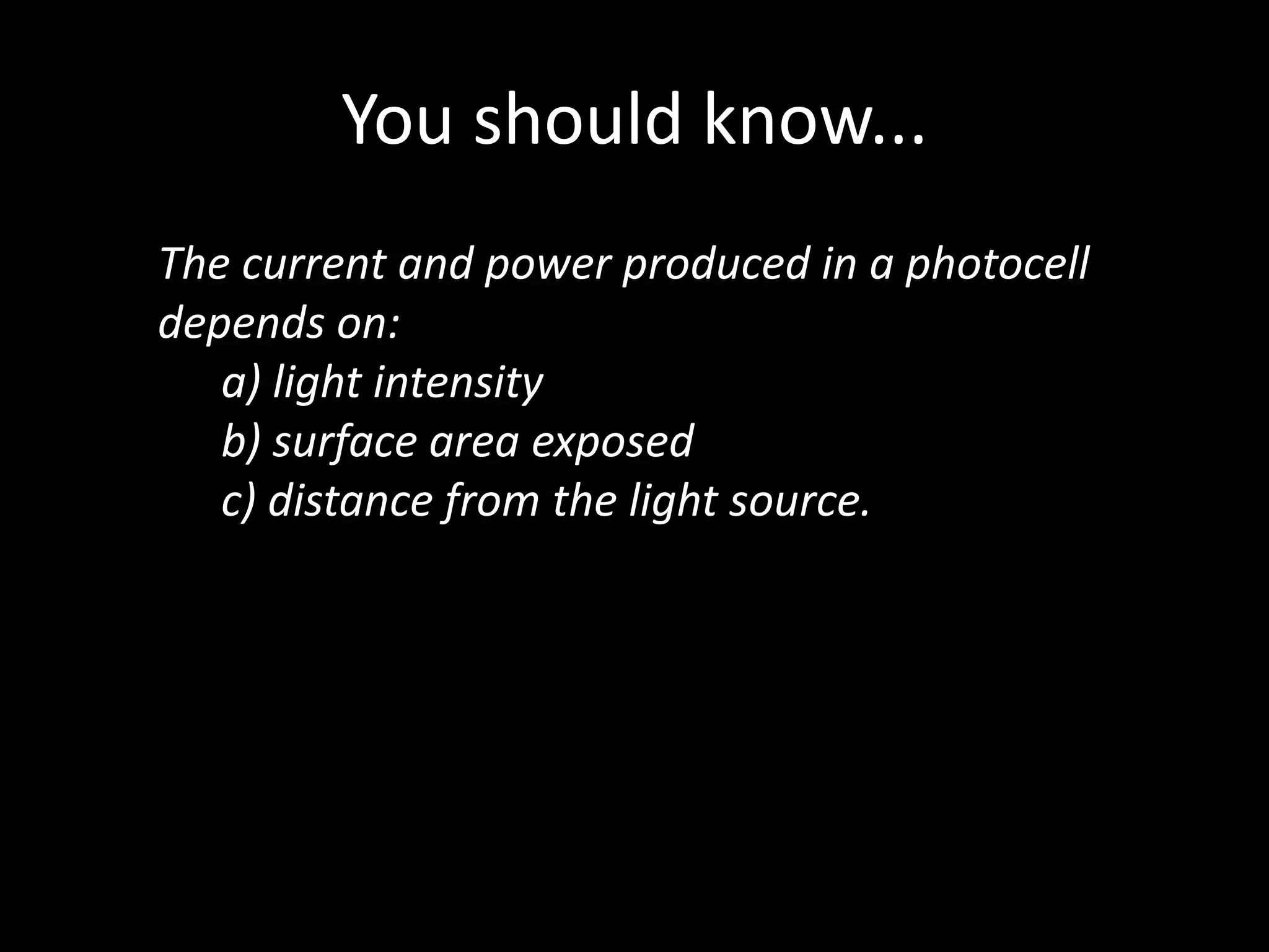 Introduction To Photocells | PPTX