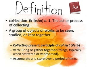 Yr 10 into 11 Collections Personal Investigation | PPT