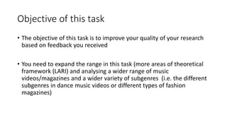 Yr 12 nea research task 2 | PPTX | Music Video | Genres