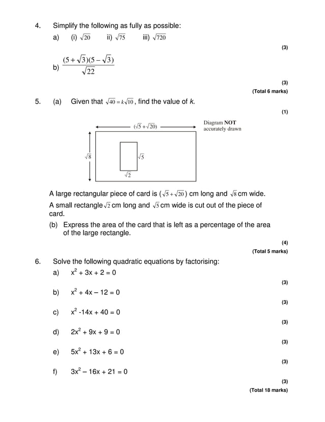 Summer Task - MATHS - Yr 12 preparation | PDF