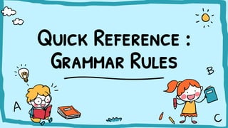 Grammar Quick reference for year 2 students | PDF