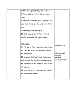 Yr 4 lesson plan | PDF