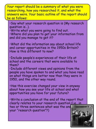 Yr 7 britain in the 1950s project revised jan 2011 | PDF